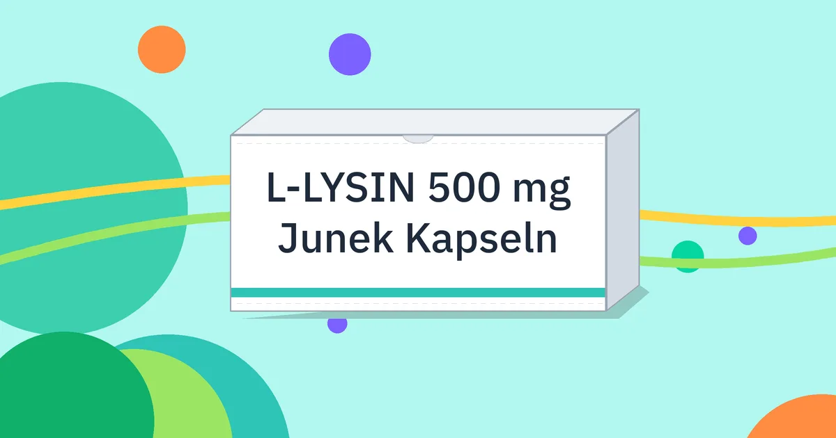 Symbolbild: Packung mit der Aufschrift L-LYSIN 500 mg Junek Kapseln (PZN 00134611) – Verfügbarkeit und Bezug in Apotheken in Frankfurt am Main