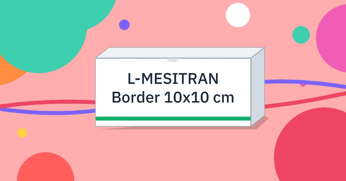 Symbolbild: Packung mit der Aufschrift L-MESITRAN Border 10x10 cm (PZN 12478020) – Verfügbarkeit und Bezug in Apotheken in Frankfurt am Main