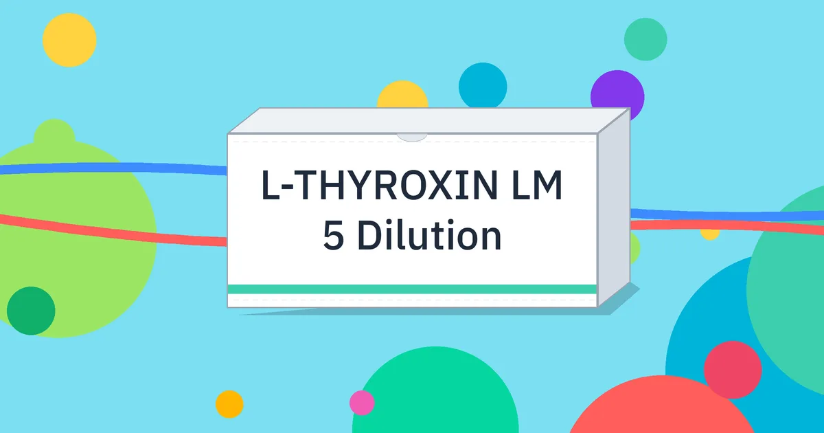 Symbolbild: Packung mit der Aufschrift L-THYROXIN LM 5 Dilution (PZN 12928405) – Verfügbarkeit und Bezug in Apotheken in Frankfurt am Main