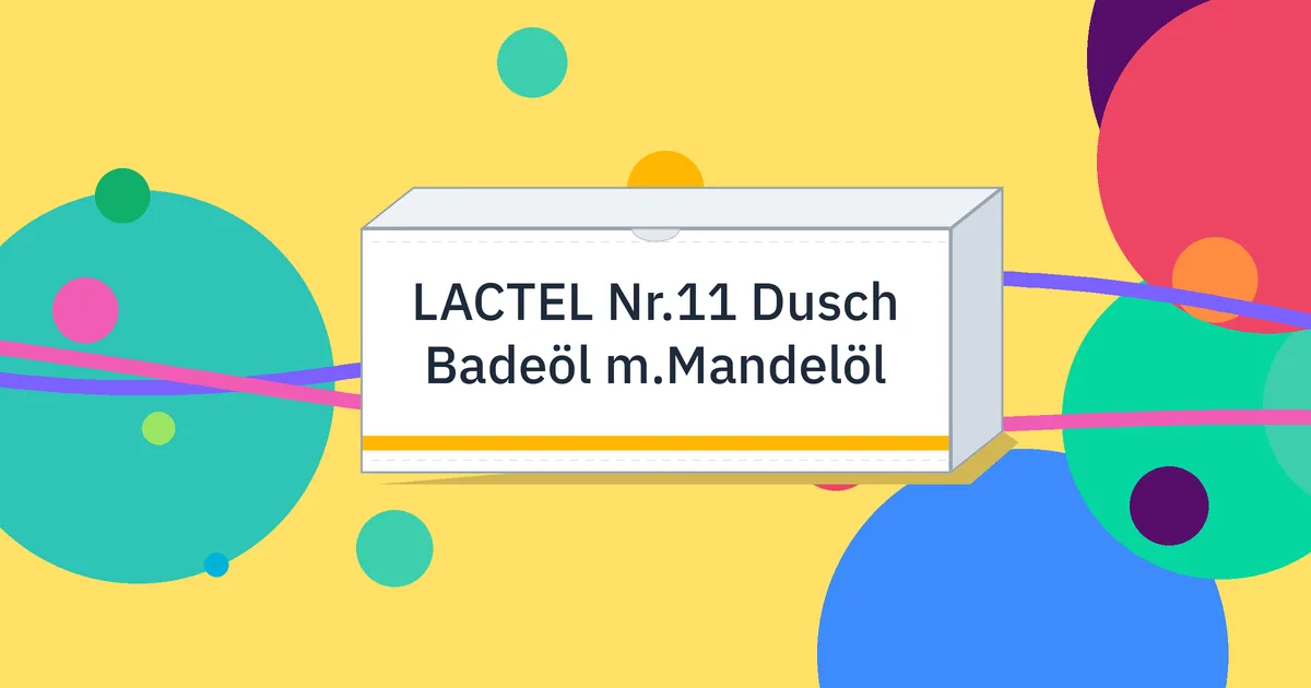 Symbolbild: Packung mit der Aufschrift LACTEL Nr.11 Dusch Badeöl m.Mandelöl (PZN 03711871) – Verfügbarkeit und Bezug in Apotheken in Frankfurt am Main