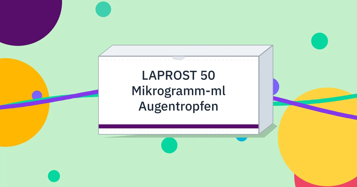 Symbolbild: Packung mit der Aufschrift LAPROST 50 Mikrogramm-ml Augentropfen (PZN 09707474) – Verfügbarkeit und Bezug in Apotheken in Frankfurt am Main
