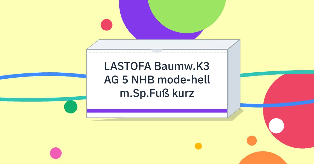 Symbolbild: Packung mit der Aufschrift LASTOFA Baumw.K3 AG 5 NHB mode-hell m.Sp.Fuß kurz (PZN 01954635) – Verfügbarkeit und Bezug in Apotheken in Frankfurt am Main