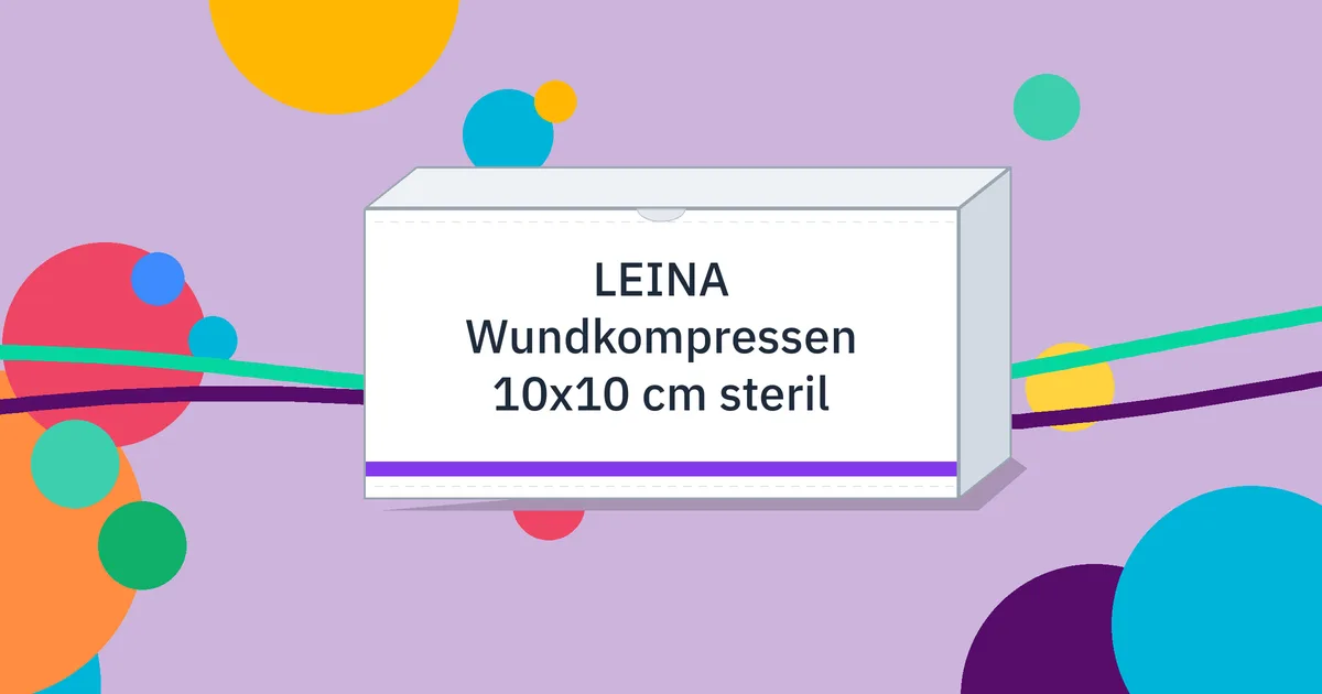 Symbolbild: Packung mit der Aufschrift LEINA Wundkompressen 10x10 cm steril (PZN 01302588) – Verfügbarkeit und Bezug in Apotheken in Frankfurt am Main