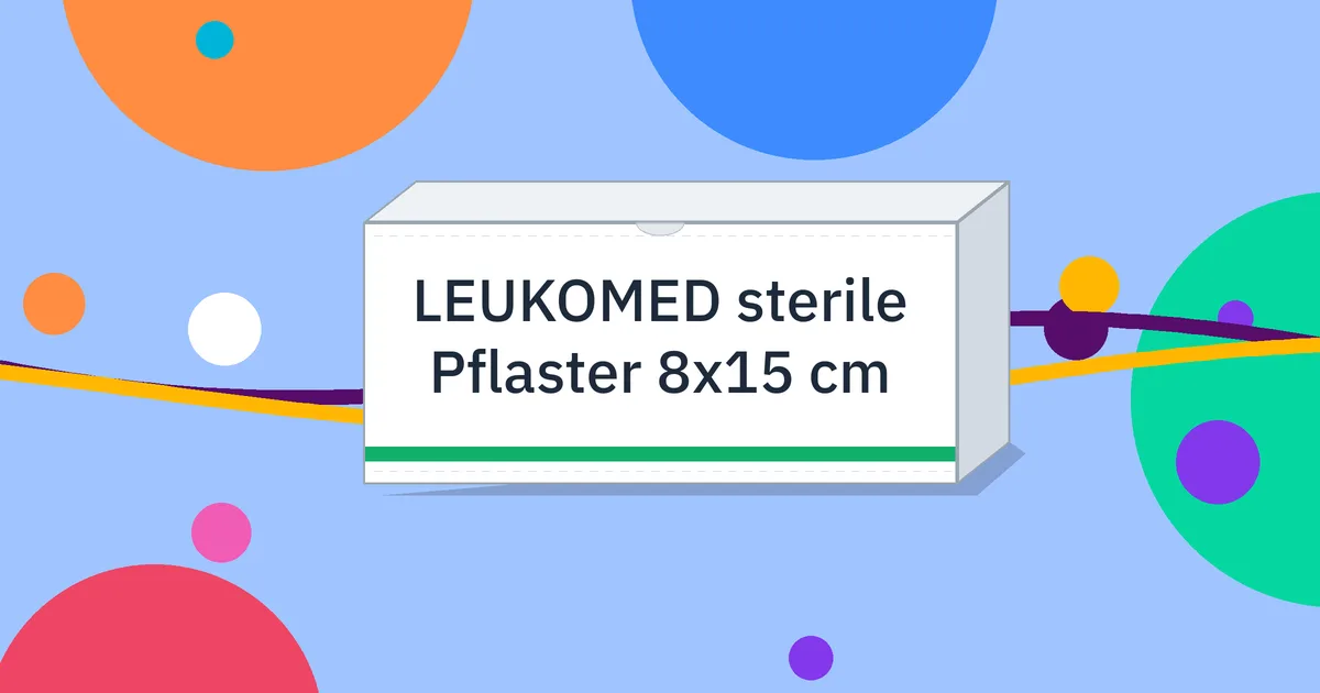Symbolbild: Packung mit der Aufschrift LEUKOMED sterile Pflaster 8x15 cm (PZN 18364441) – Verfügbarkeit und Bezug in Apotheken in Frankfurt am Main