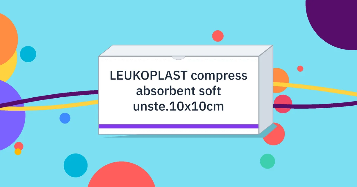 Symbolbild: Packung mit der Aufschrift LEUKOPLAST compress absorbent soft unste.10x10cm (PZN 17206964) – Verfügbarkeit und Bezug in Apotheken in Frankfurt am Main