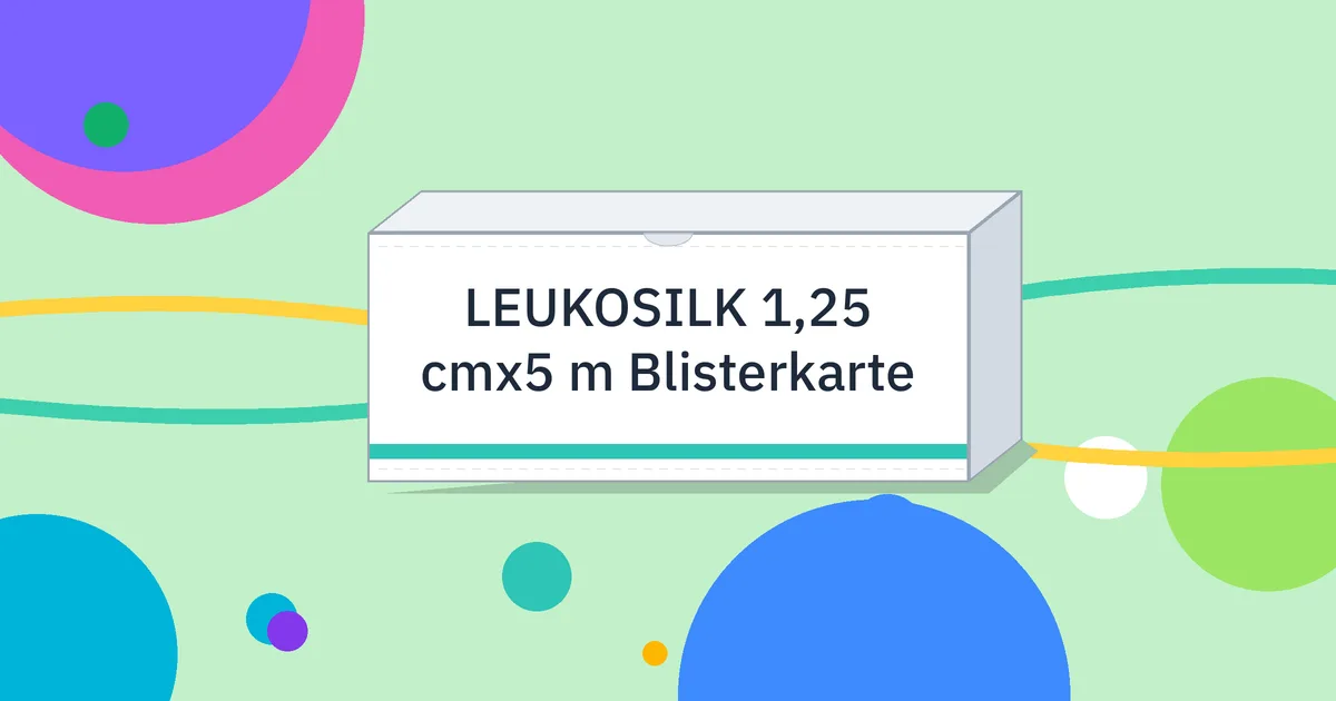 Symbolbild: Packung mit der Aufschrift LEUKOSILK 1,25 cmx5 m Blisterkarte (PZN 00396110) – Verfügbarkeit und Bezug in Apotheken in Frankfurt am Main