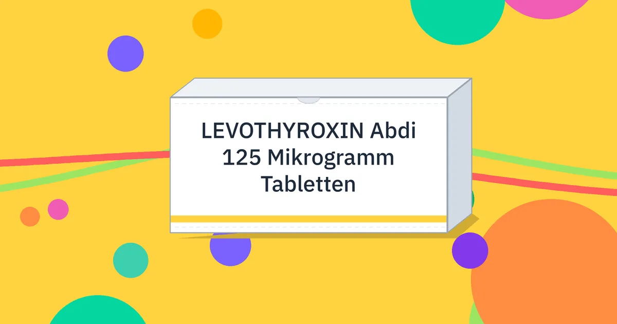 Symbolbild: Packung mit der Aufschrift LEVOTHYROXIN Abdi 125 Mikrogramm Tabletten (PZN 17888550) – Verfügbarkeit und Bezug in Apotheken in Frankfurt am Main