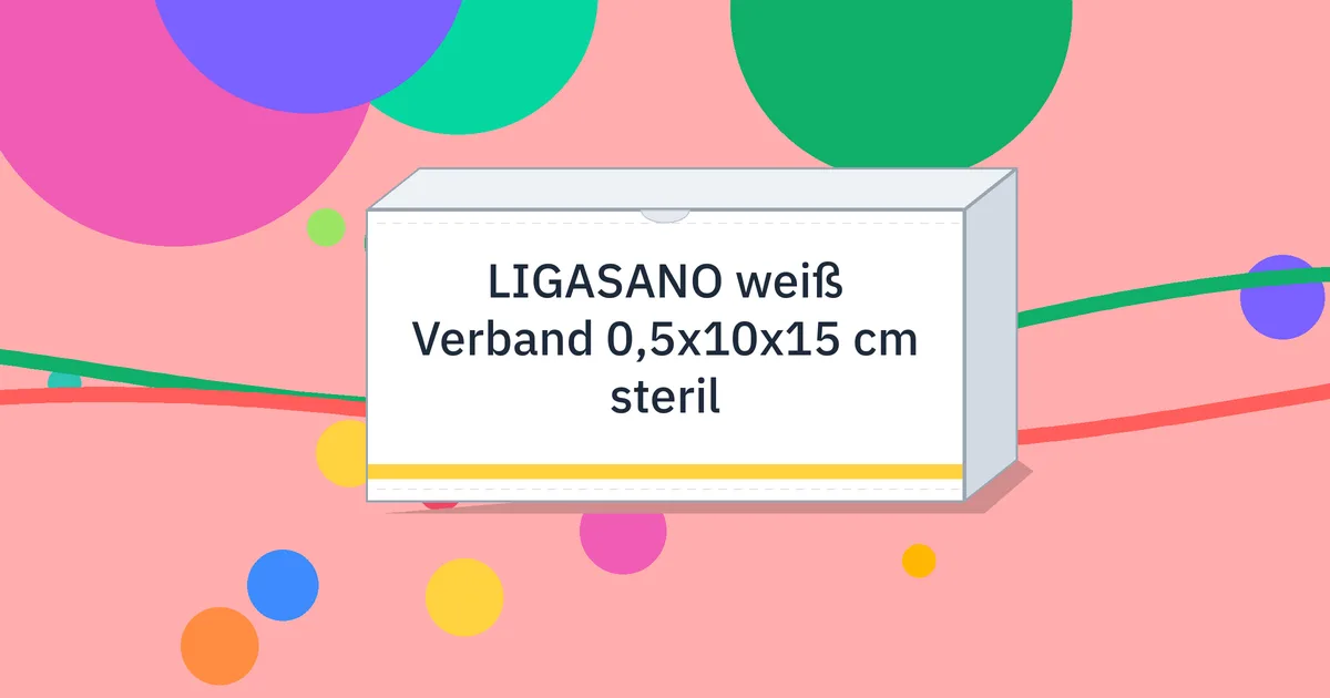 Symbolbild: Packung mit der Aufschrift LIGASANO weiß Verband 0,5x10x15 cm steril (PZN 17251344) – Verfügbarkeit und Bezug in Apotheken in Frankfurt am Main