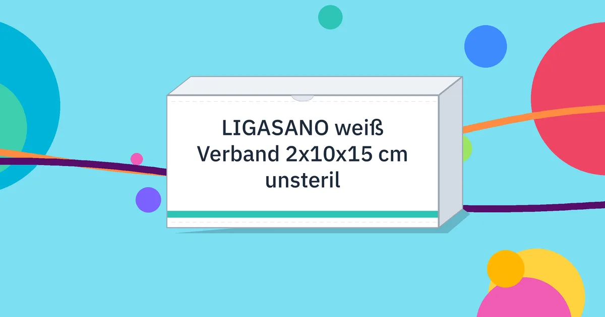 Symbolbild: Packung mit der Aufschrift LIGASANO weiß Verband 2x10x15 cm unsteril (PZN 17250830) – Verfügbarkeit und Bezug in Apotheken in Frankfurt am Main