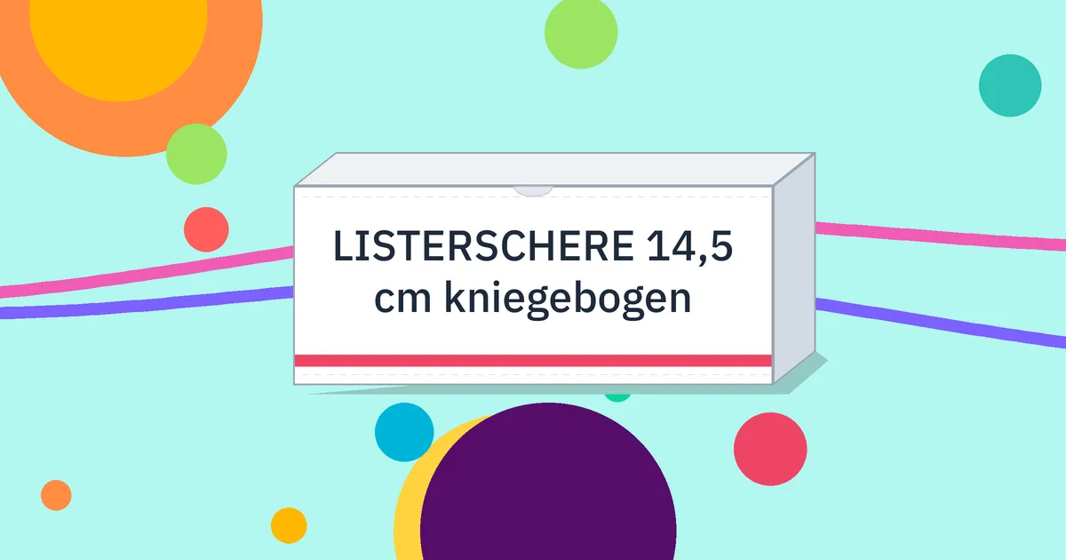 Symbolbild: Packung mit der Aufschrift LISTERSCHERE 14,5 cm kniegebogen (PZN 04756284) – Verfügbarkeit und Bezug in Apotheken in Frankfurt am Main