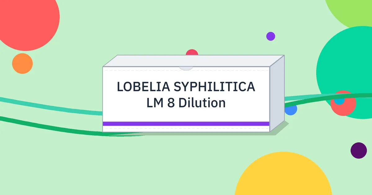 Symbolbild: Packung mit der Aufschrift LOBELIA SYPHILITICA LM 8 Dilution (PZN 13534737) – Verfügbarkeit und Bezug in Apotheken in Frankfurt am Main