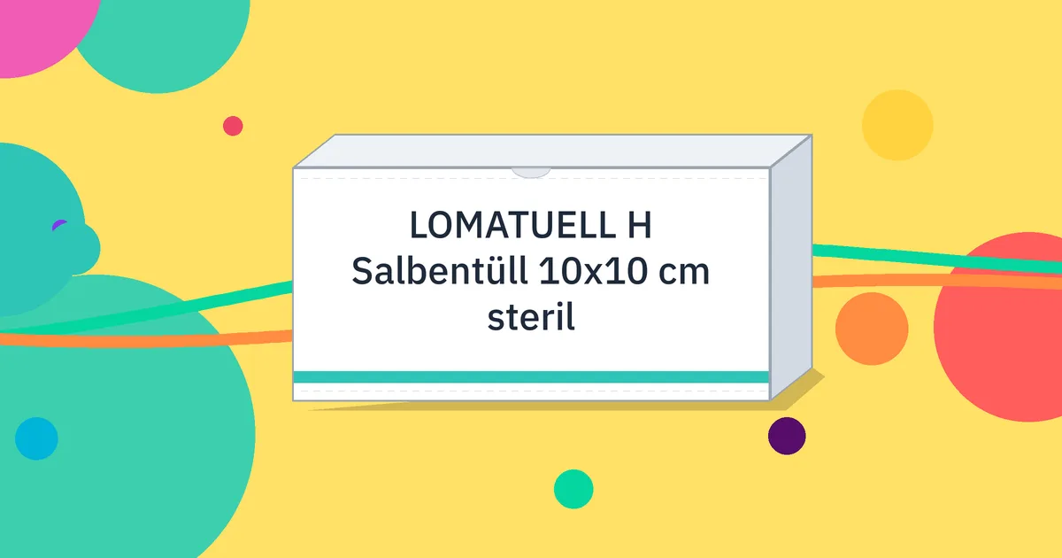 Symbolbild: Packung mit der Aufschrift LOMATUELL H Salbentüll 10x10 cm steril (PZN 16164778) – Verfügbarkeit und Bezug in Apotheken in Frankfurt am Main
