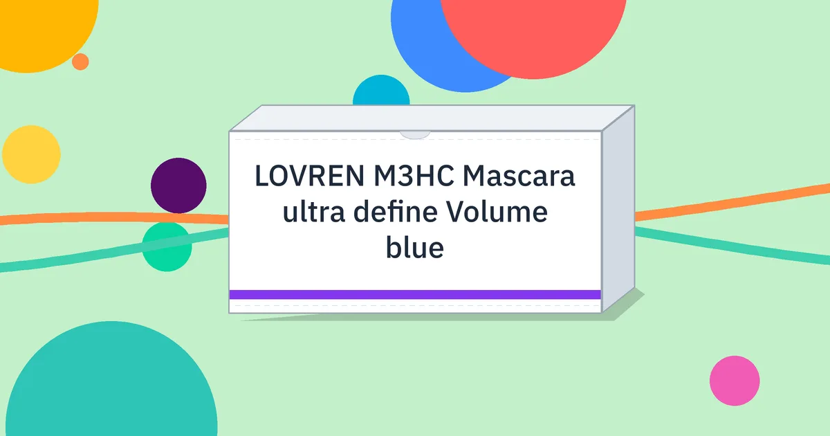 Symbolbild: Packung mit der Aufschrift LOVREN M3HC Mascara ultra define Volume blue (PZN 20862784) – Verfügbarkeit und Bezug in Apotheken in Frankfurt am Main