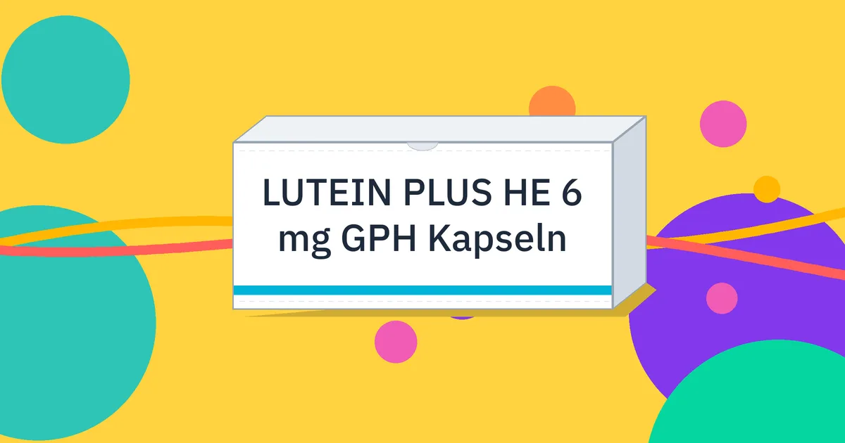 Symbolbild: Packung mit der Aufschrift LUTEIN PLUS HE 6 mg GPH Kapseln (PZN 03167775) – Verfügbarkeit und Bezug in Apotheken in Frankfurt am Main