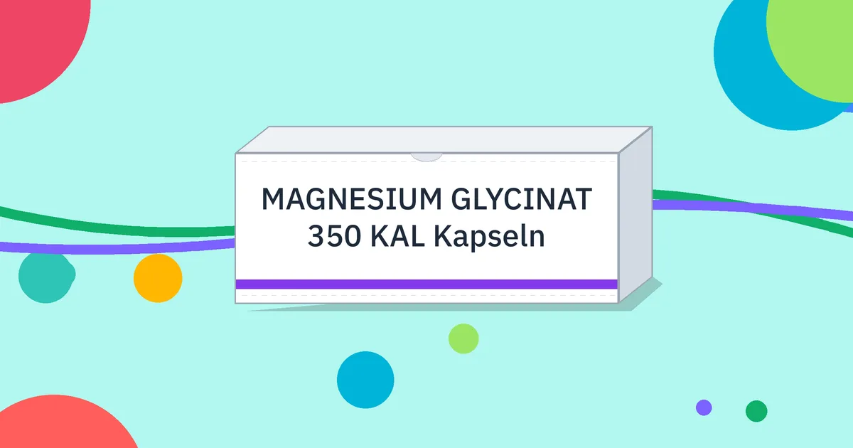 Symbolbild: Packung mit der Aufschrift MAGNESIUM GLYCINAT 350 KAL Kapseln (PZN 18652097) – Verfügbarkeit und Bezug in Apotheken in Frankfurt am Main