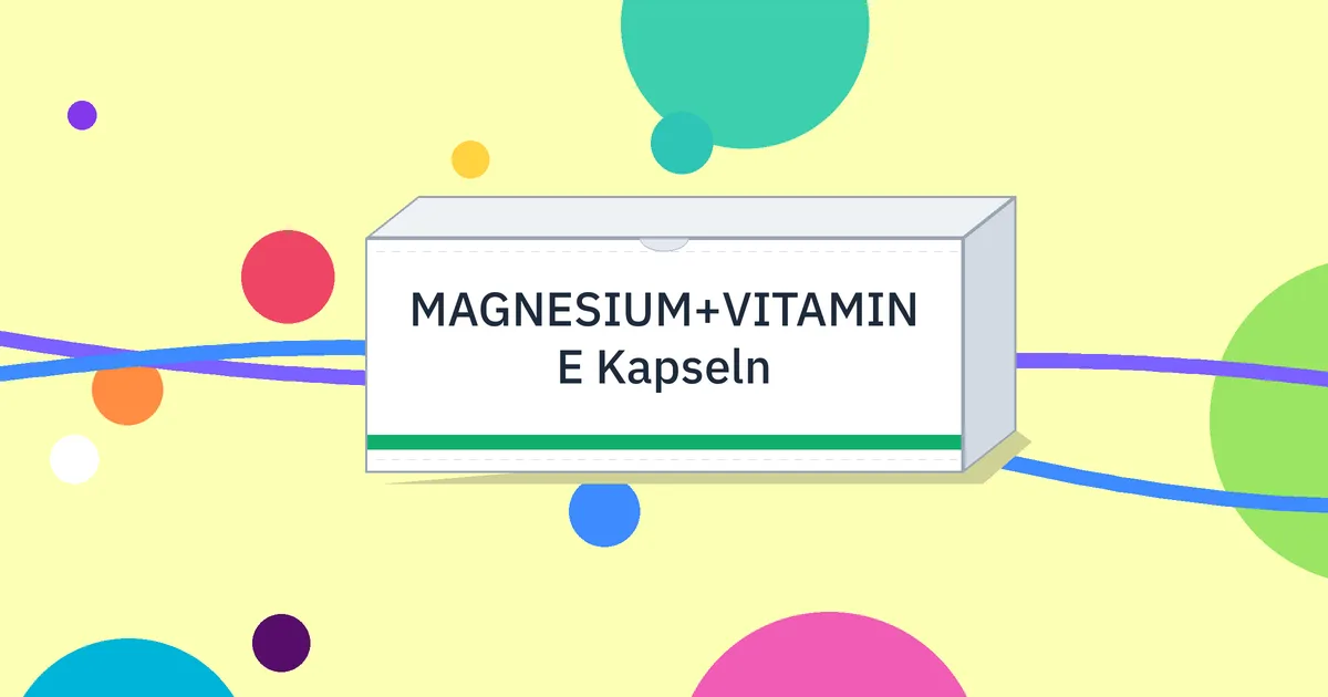 Symbolbild: Packung mit der Aufschrift MAGNESIUM+VITAMIN E Kapseln (PZN 12344578) – Verfügbarkeit und Bezug in Apotheken in Frankfurt am Main