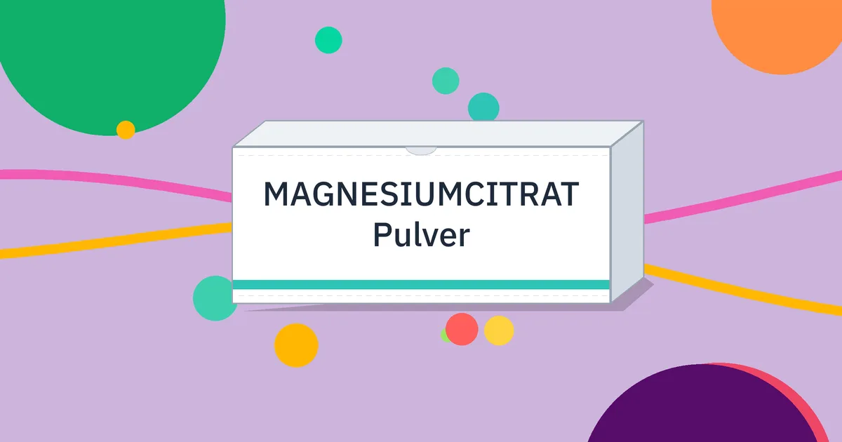 Symbolbild: Packung mit der Aufschrift MAGNESIUMCITRAT Pulver (PZN 19362941) – Verfügbarkeit und Bezug in Apotheken in Frankfurt am Main