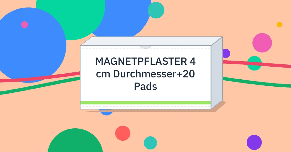 Symbolbild: Packung mit der Aufschrift MAGNETPFLASTER 4 cm Durchmesser+20 Pads (PZN 00691027) – Verfügbarkeit und Bezug in Apotheken in Frankfurt am Main
