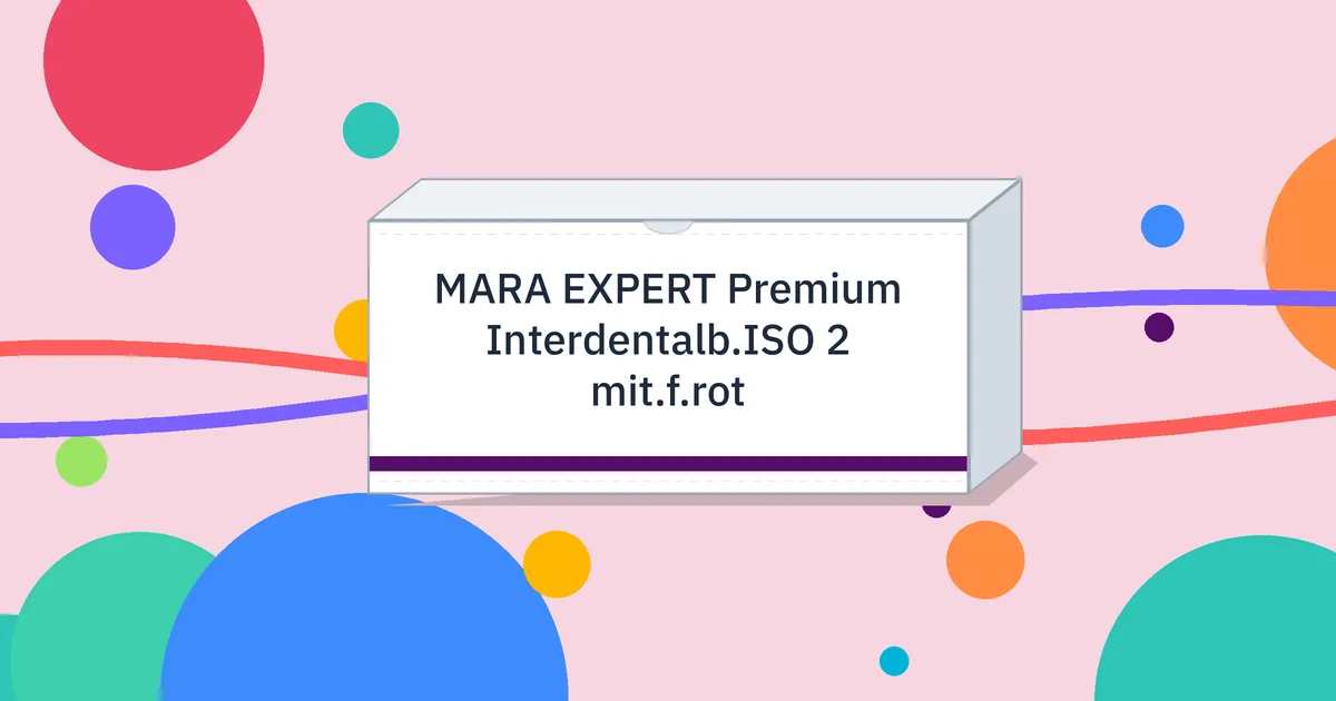 Symbolbild: Packung mit der Aufschrift MARA EXPERT Premium Interdentalb.ISO 2 mit.f.rot (PZN 18457533) – Verfügbarkeit und Bezug in Apotheken in Frankfurt am Main