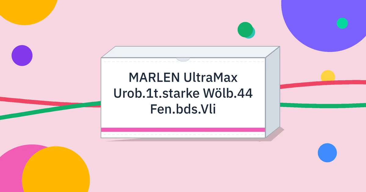 Symbolbild: Packung mit der Aufschrift MARLEN UltraMax Urob.1t.starke Wölb.44 Fen.bds.Vli (PZN 14407685) – Verfügbarkeit und Bezug in Apotheken in Frankfurt am Main