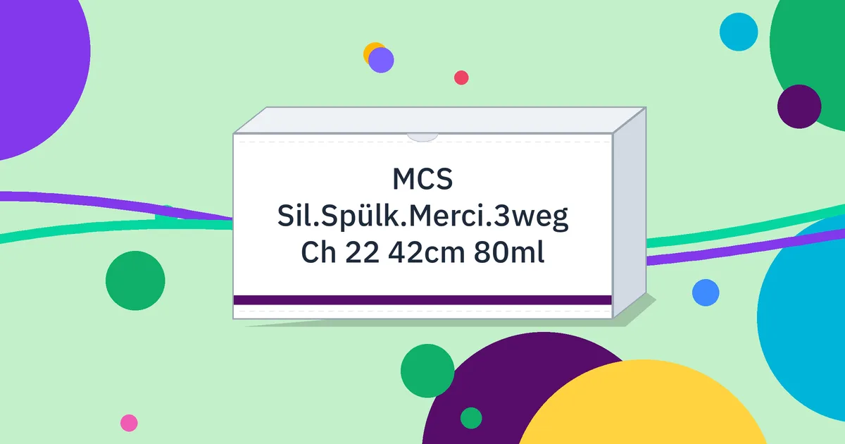 Symbolbild: Packung mit der Aufschrift MCS Sil.Spülk.Merci.3weg Ch 22 42cm 80ml (PZN 04802943) – Verfügbarkeit und Bezug in Apotheken in Frankfurt am Main