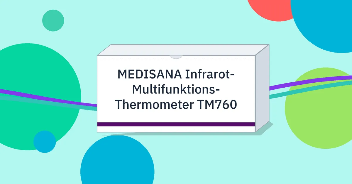 Symbolbild: Packung mit der Aufschrift MEDISANA Infrarot-Multifunktions-Thermometer TM760 (PZN 19834736) – Verfügbarkeit und Bezug in Apotheken in Frankfurt am Main
