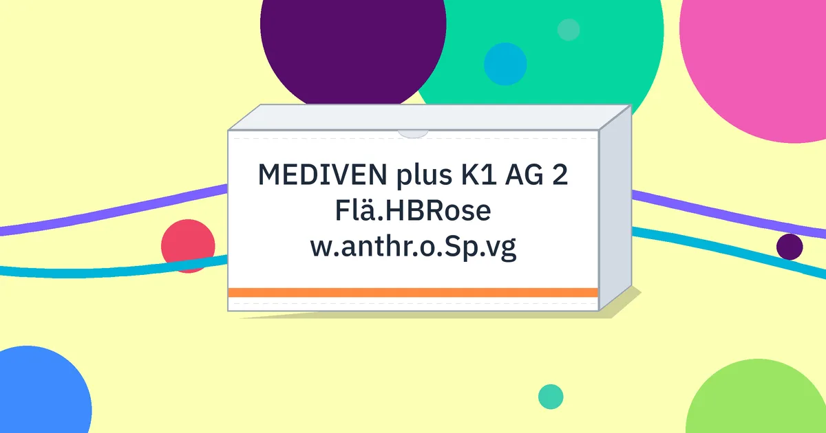 Symbolbild: Packung mit der Aufschrift MEDIVEN plus K1 AG 2 Flä.HBRose w.anthr.o.Sp.vg (PZN 15913226) – Verfügbarkeit und Bezug in Apotheken in Frankfurt am Main