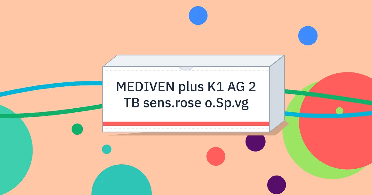 Symbolbild: Packung mit der Aufschrift MEDIVEN plus K1 AG 2 TB sens.rose o.Sp.vg (PZN 15063957) – Verfügbarkeit und Bezug in Apotheken in Frankfurt am Main