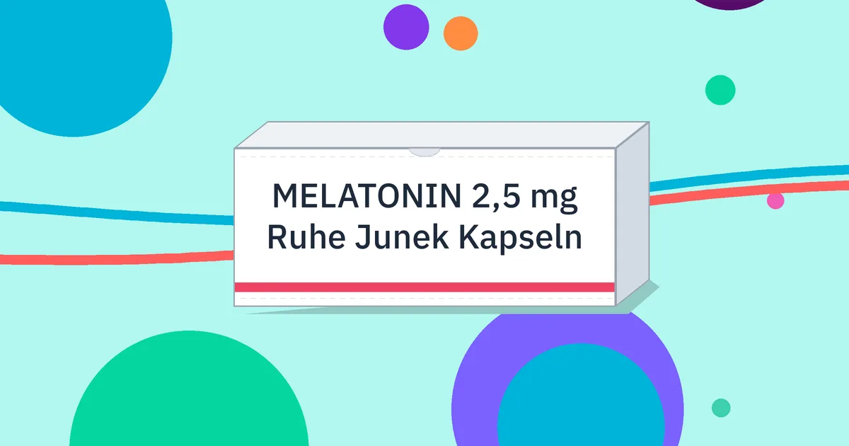 Symbolbild: Packung mit der Aufschrift MELATONIN 2,5 mg Ruhe Junek Kapseln (PZN 17900274) – Verfügbarkeit und Bezug in Apotheken in Frankfurt am Main