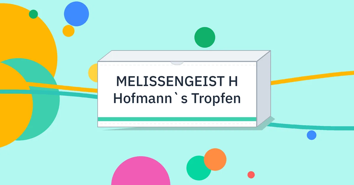 Symbolbild: Packung mit der Aufschrift MELISSENGEIST H Hofmann`s Tropfen (PZN 01822460) – Verfügbarkeit und Bezug in Apotheken in Frankfurt am Main