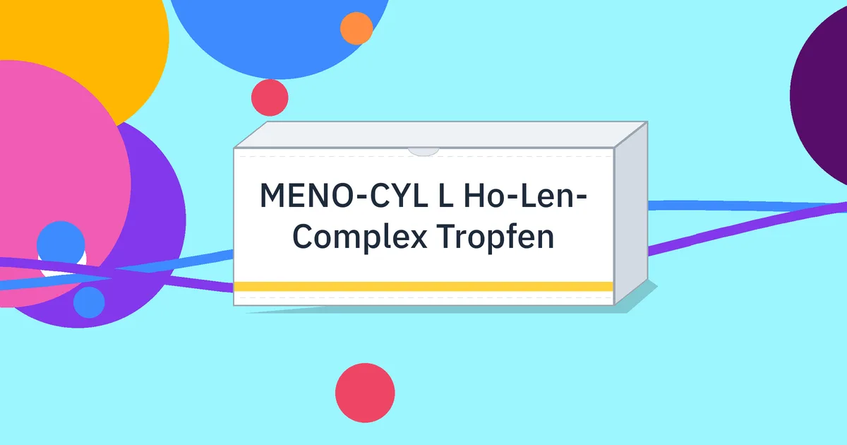 Symbolbild: Packung mit der Aufschrift MENO-CYL L Ho-Len-Complex Tropfen (PZN 03395482) – Verfügbarkeit und Bezug in Apotheken in Frankfurt am Main