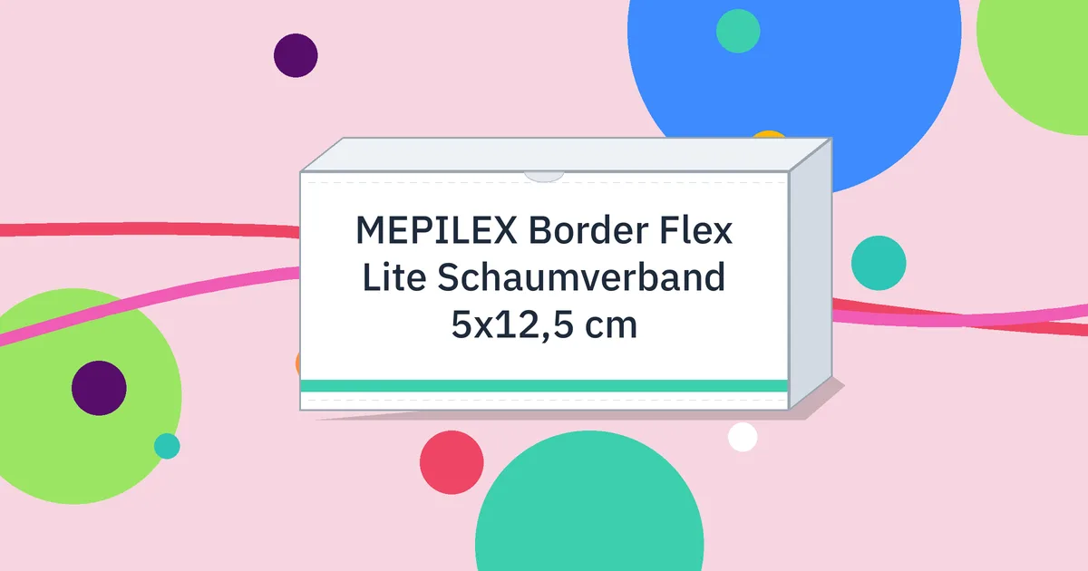 Symbolbild: Packung mit der Aufschrift MEPILEX Border Flex Lite Schaumverband 5x12,5 cm (PZN 17615941) – Verfügbarkeit und Bezug in Apotheken in Frankfurt am Main