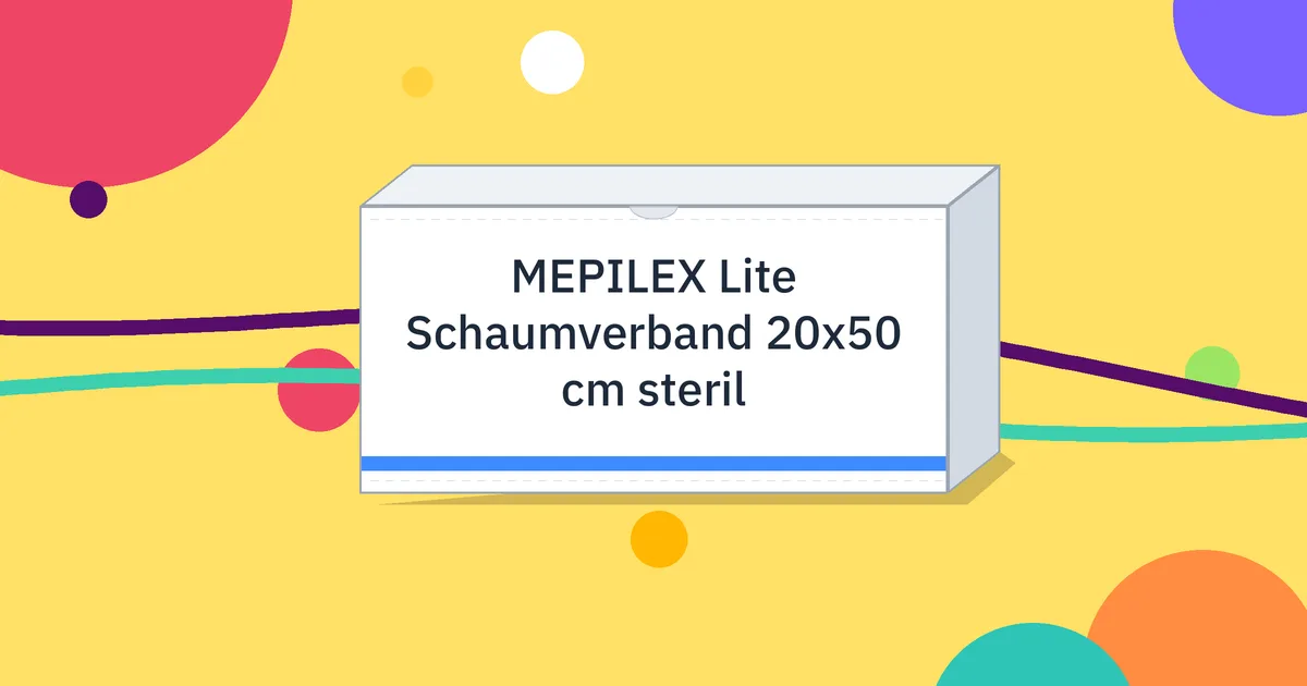Symbolbild: Packung mit der Aufschrift MEPILEX Lite Schaumverband 20x50 cm steril (PZN 18052523) – Verfügbarkeit und Bezug in Apotheken in Frankfurt am Main