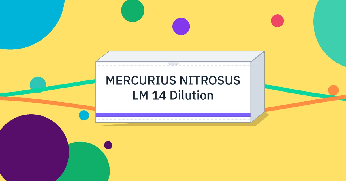 Symbolbild: Packung mit der Aufschrift MERCURIUS NITROSUS LM 14 Dilution (PZN 12952289) – Verfügbarkeit und Bezug in Apotheken in Frankfurt am Main