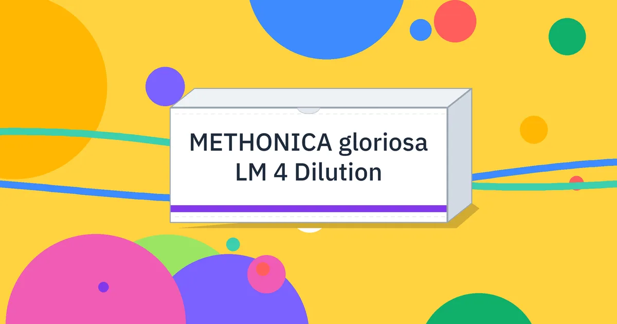 Symbolbild: Packung mit der Aufschrift METHONICA gloriosa LM 4 Dilution (PZN 13606448) – Verfügbarkeit und Bezug in Apotheken in Frankfurt am Main