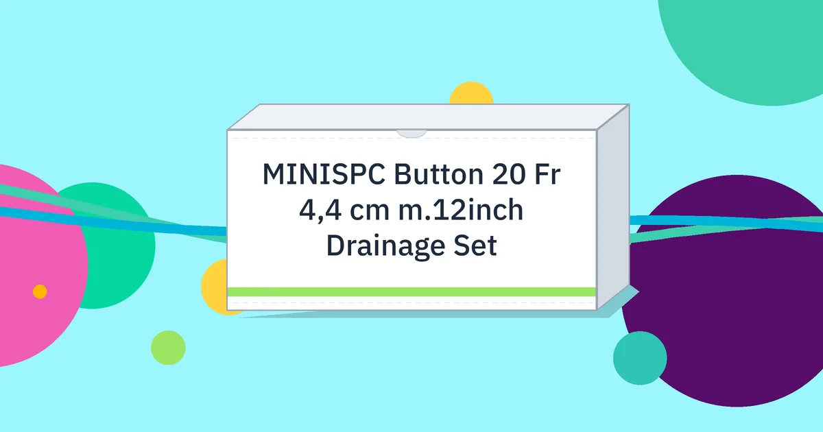 Symbolbild: Packung mit der Aufschrift MINISPC Button 20 Fr 4,4 cm m.12inch Drainage Set (PZN 20821288) – Verfügbarkeit und Bezug in Apotheken in Frankfurt am Main
