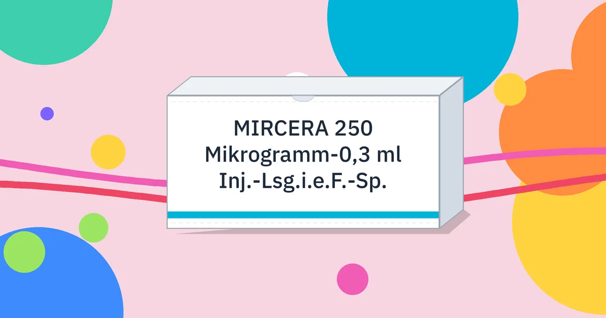 Symbolbild: Packung mit der Aufschrift MIRCERA 250 Mikrogramm-0,3 ml Inj.-Lsg.i.e.F.-Sp. (PZN 13631096) – Verfügbarkeit und Bezug in Apotheken in Frankfurt am Main