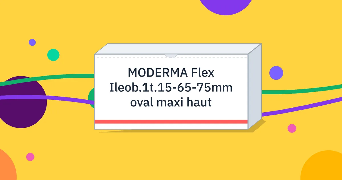 Symbolbild: Packung mit der Aufschrift MODERMA Flex Ileob.1t.15-65-75mm oval maxi haut (PZN 07117320) – Verfügbarkeit und Bezug in Apotheken in Frankfurt am Main