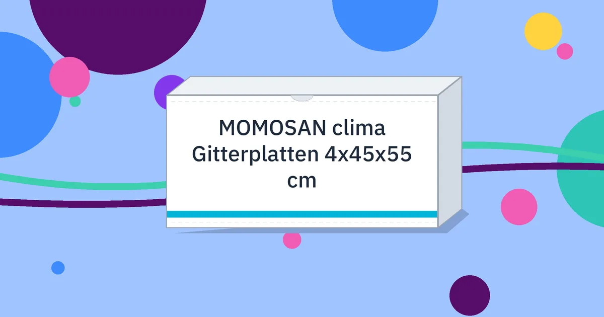 Symbolbild: Packung mit der Aufschrift MOMOSAN clima Gitterplatten 4x45x55 cm (PZN 01651797) – Verfügbarkeit und Bezug in Apotheken in Frankfurt am Main