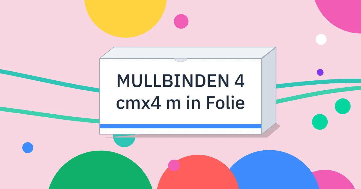 Symbolbild: Packung mit der Aufschrift MULLBINDEN 4 cmx4 m in Folie (PZN 10114532) – Verfügbarkeit und Bezug in Apotheken in Frankfurt am Main