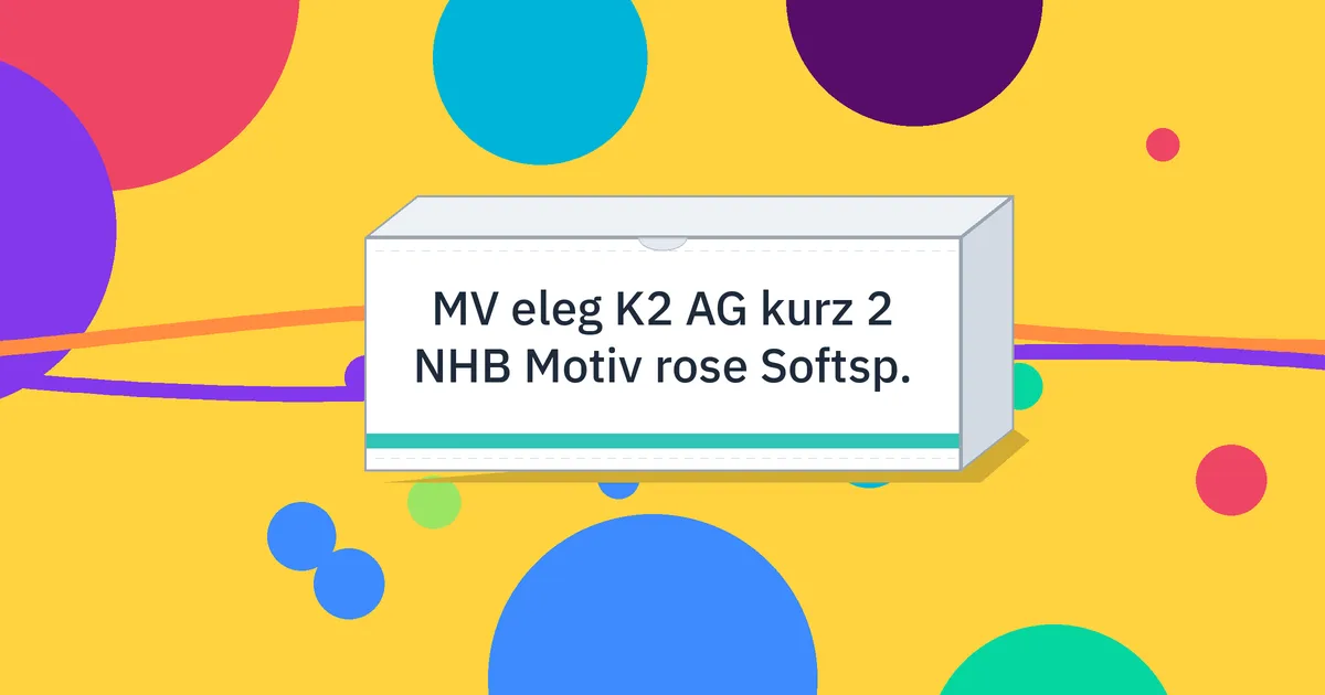 Symbolbild: Packung mit der Aufschrift MV eleg K2 AG kurz 2 NHB Motiv rose Softsp. (PZN 15707917) – Verfügbarkeit und Bezug in Apotheken in Frankfurt am Main