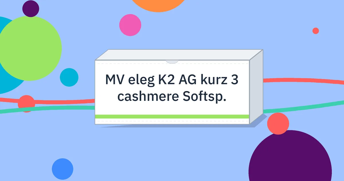 Symbolbild: Packung mit der Aufschrift MV eleg K2 AG kurz 3 cashmere Softsp. (PZN 15284322) – Verfügbarkeit und Bezug in Apotheken in Frankfurt am Main