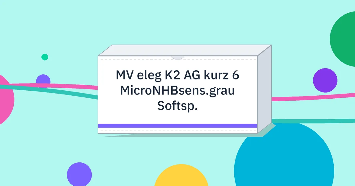 Symbolbild: Packung mit der Aufschrift MV eleg K2 AG kurz 6 MicroNHBsens.grau Softsp. (PZN 18926956) – Verfügbarkeit und Bezug in Apotheken in Frankfurt am Main