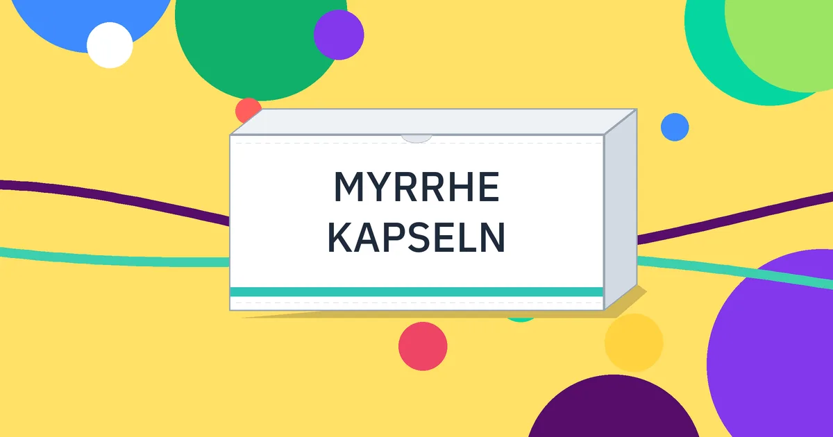 Symbolbild: Packung mit der Aufschrift MYRRHE KAPSELN (PZN 06879453) – Verfügbarkeit und Bezug in Apotheken in Frankfurt am Main