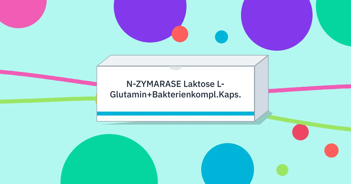 Symbolbild: Packung mit der Aufschrift N-ZYMARASE Laktose L-Glutamin+Bakterienkompl.Kaps. (PZN 19292583) – Verfügbarkeit und Bezug in Apotheken in Frankfurt am Main