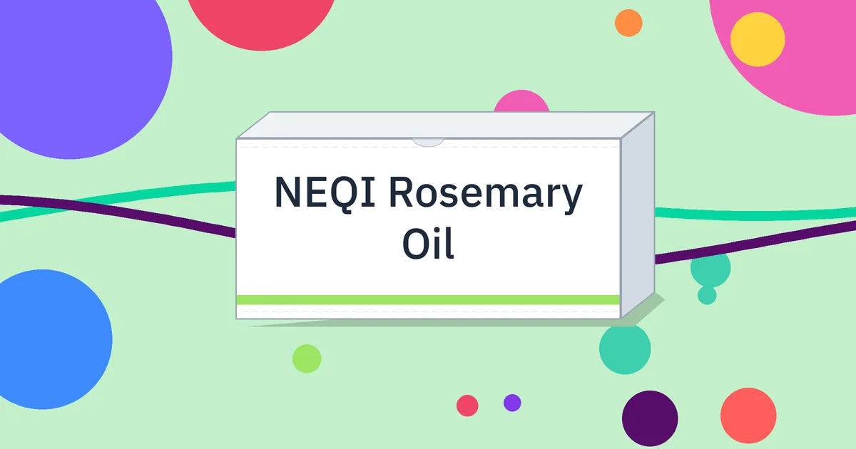 Symbolbild: Packung mit der Aufschrift NEQI Rosemary Oil (PZN 20159263) – Verfügbarkeit und Bezug in Apotheken in Frankfurt am Main