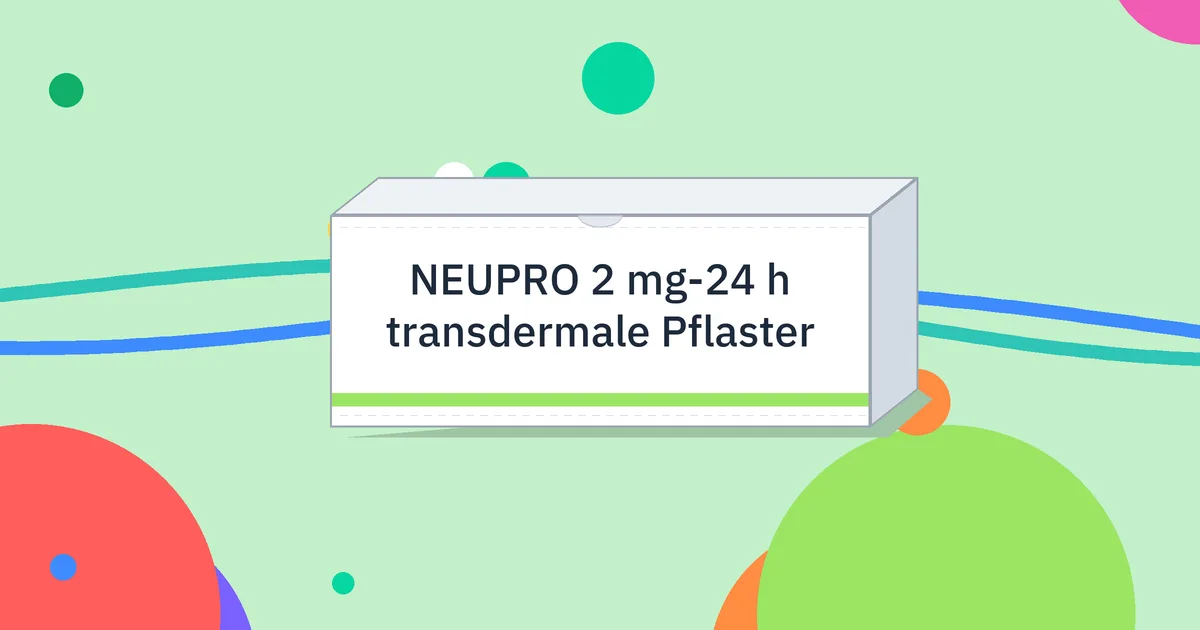 Symbolbild: Packung mit der Aufschrift NEUPRO 2 mg-24 h transdermale Pflaster (PZN 16124052) – Verfügbarkeit und Bezug in Apotheken in Frankfurt am Main