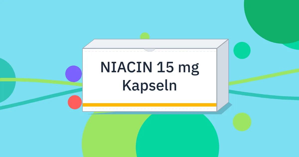Symbolbild: Packung mit der Aufschrift NIACIN 15 mg Kapseln (PZN 00120690) – Verfügbarkeit und Bezug in Apotheken in Frankfurt am Main