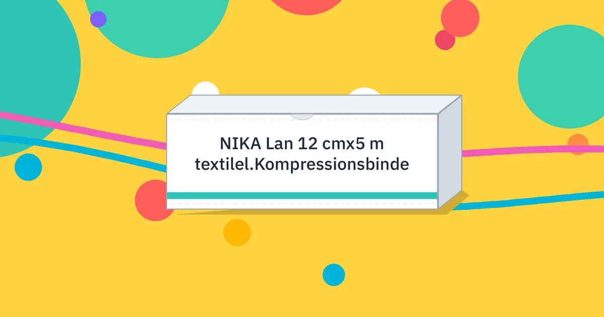 Symbolbild: Packung mit der Aufschrift NIKA Lan 12 cmx5 m textilel.Kompressionsbinde (PZN 18171245) – Verfügbarkeit und Bezug in Apotheken in Frankfurt am Main