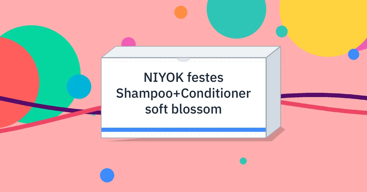 Symbolbild: Packung mit der Aufschrift NIYOK festes Shampoo+Conditioner soft blossom (PZN 18836532) – Verfügbarkeit und Bezug in Apotheken in Frankfurt am Main